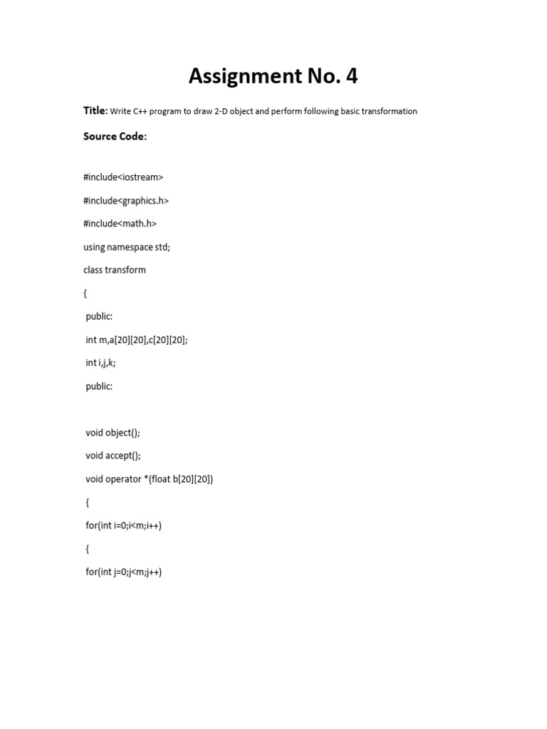 Assignment No4 CG | PDF