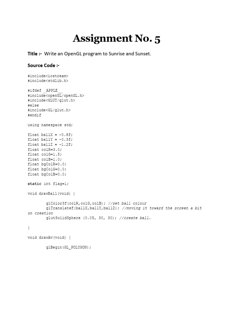 Assignment No5 CG | PDF | Computing | Image Processing