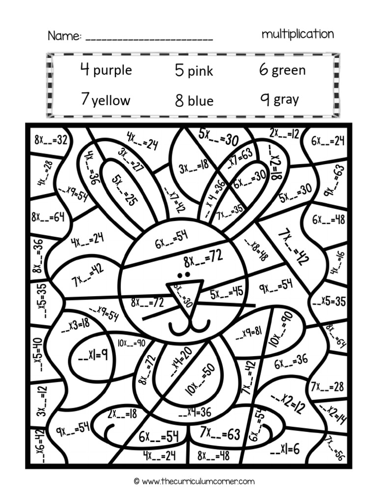 Easter Color Code Multiplication | PDF