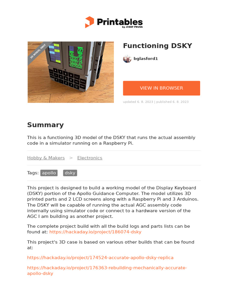 Dsky | PDF | Office Equipment | Computing