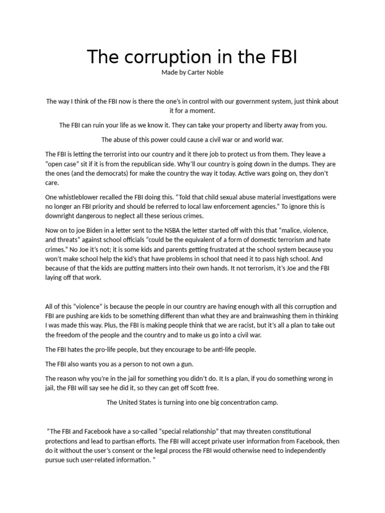 The corruption in the FBI | PDF | Federal Bureau Of Investigation ...