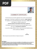 Eligibility Certificate Application for RGUHS | PDF