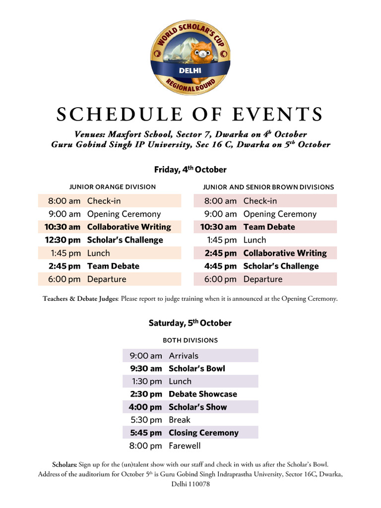 Delhi Round Schedule 2024 | PDF
