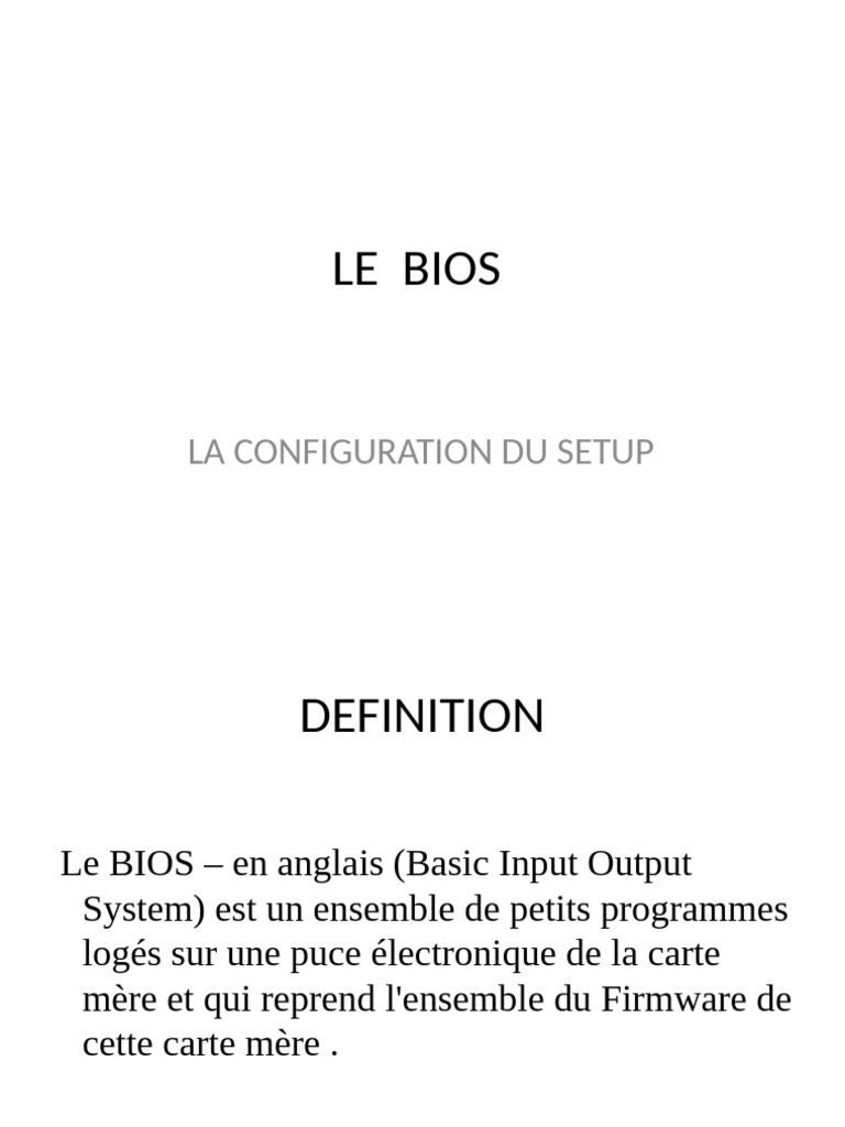 Le Bios | PDF | Bios | Démarrage d'un ordinateur