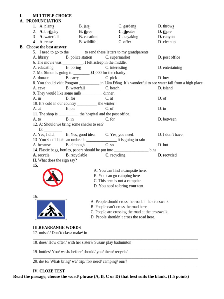 English Language Practice Questions | PDF
