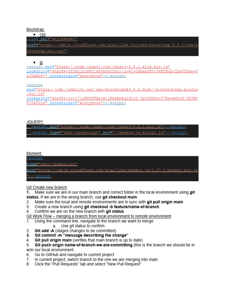 Git Flow, Command Line and Git Commands | PDF | Computer File | Computing