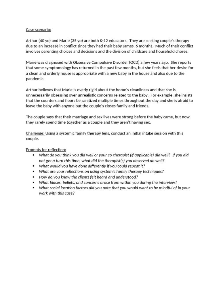 Case Scenario - Systemic Family Therapy | PDF
