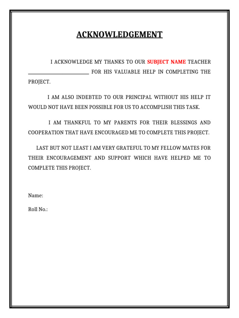 Acknowledgement | PDF