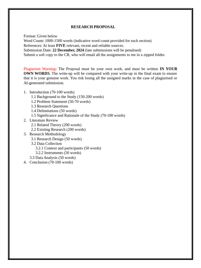 Assignment-Research Proposal | PDF