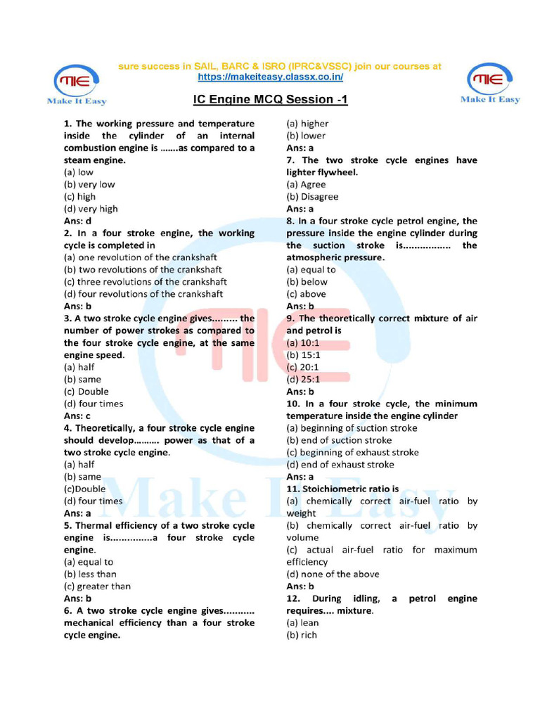 060 RRB JE MCQ I C Engine RRB MCQ IC Eng Basic MCQ 1 PDF | PDF