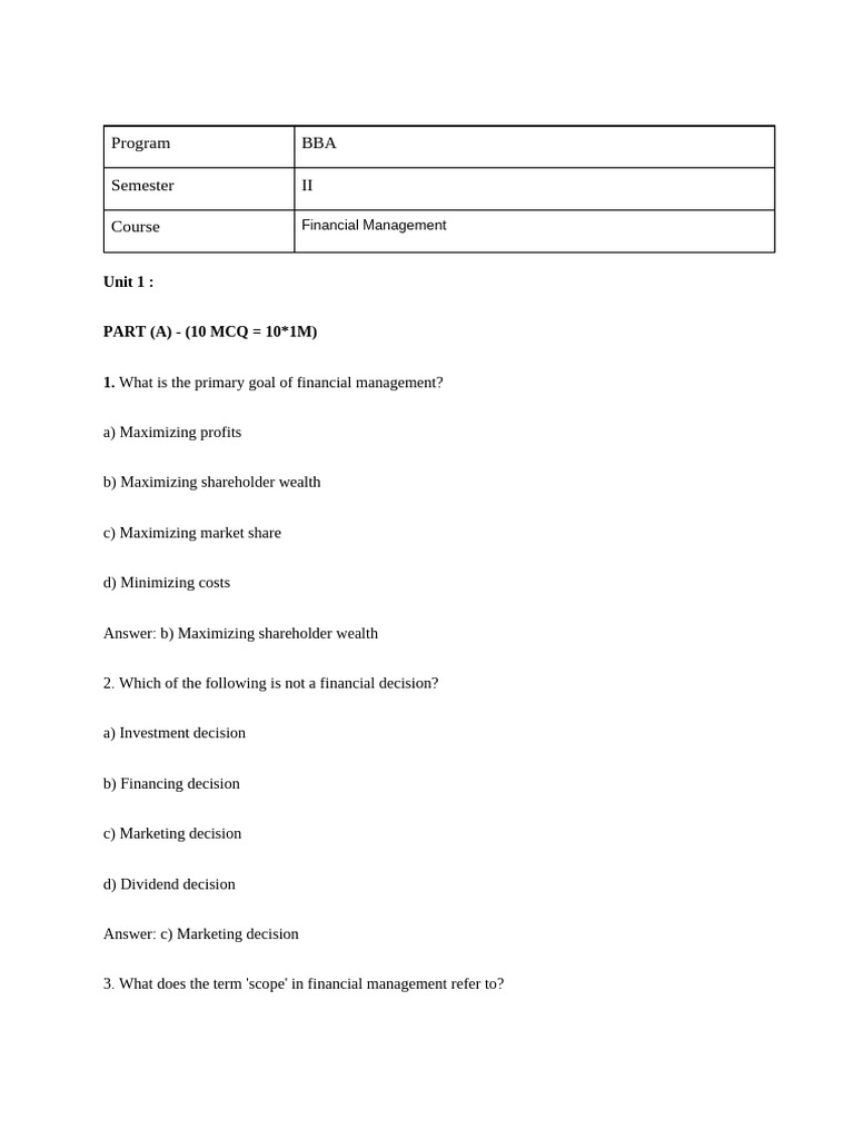 V20PBA204 - Financial Management | PDF | Capital Budgeting | Capital ...
