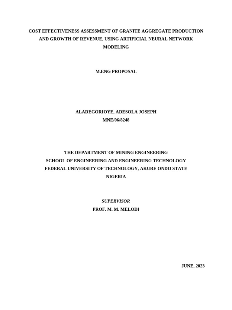 M.Eng Research Proposal | PDF | Igneous Rock | Rock (Geology)