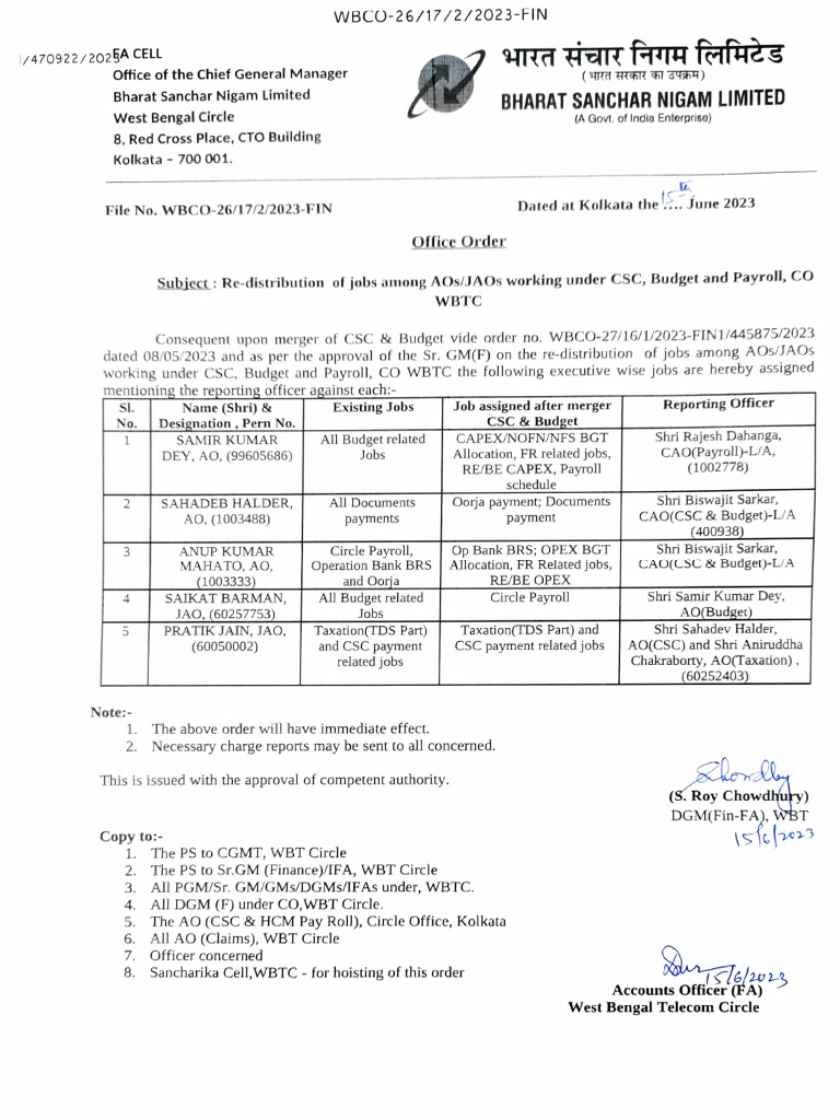 35636590-CSC BGT Posting Order | PDF
