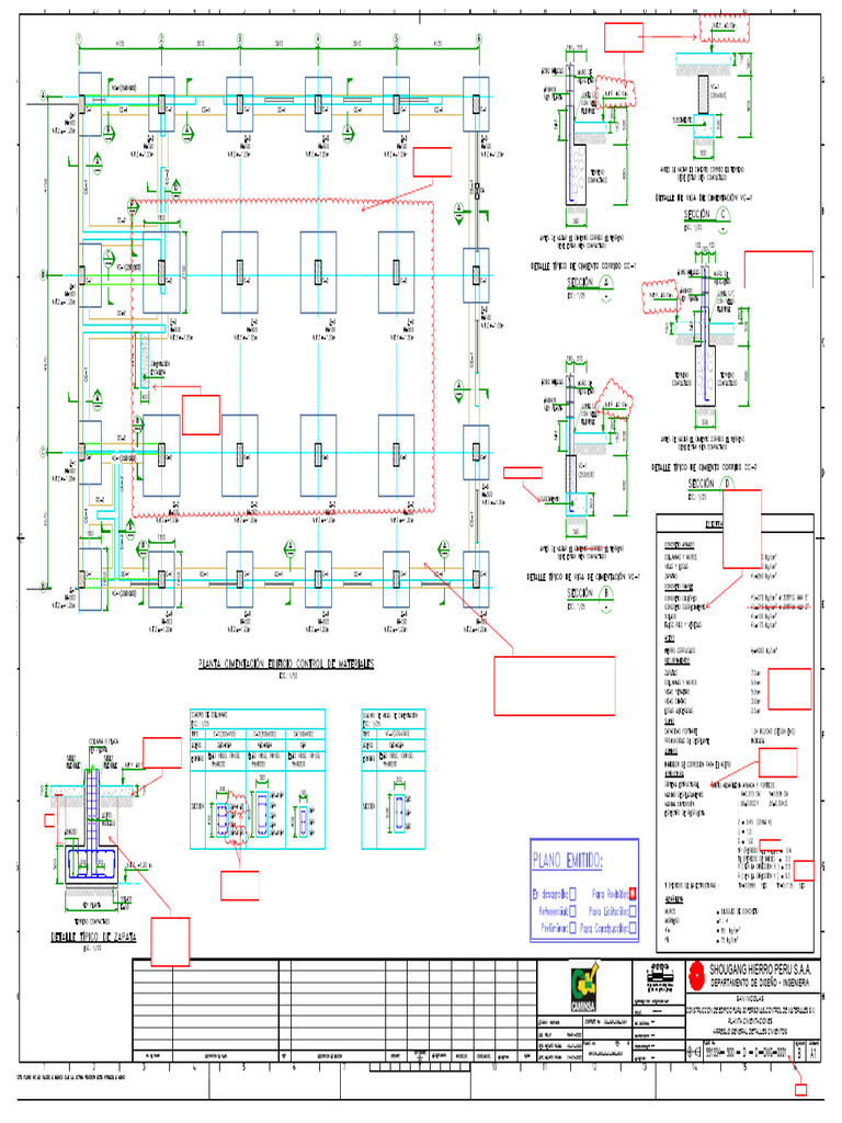 900 D C DWG 1001 - RevB1 | PDF | Fundación (Ingeniería) | Hormigón