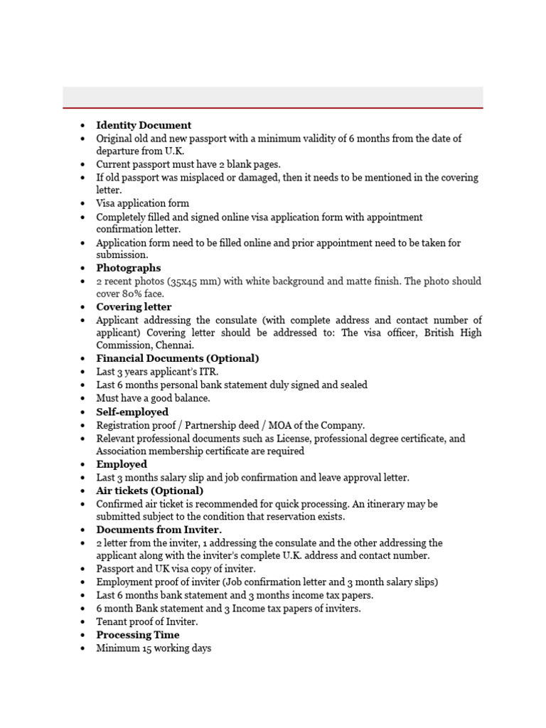 UK Family VISA Checklist | PDF | Travel Visa | Passport