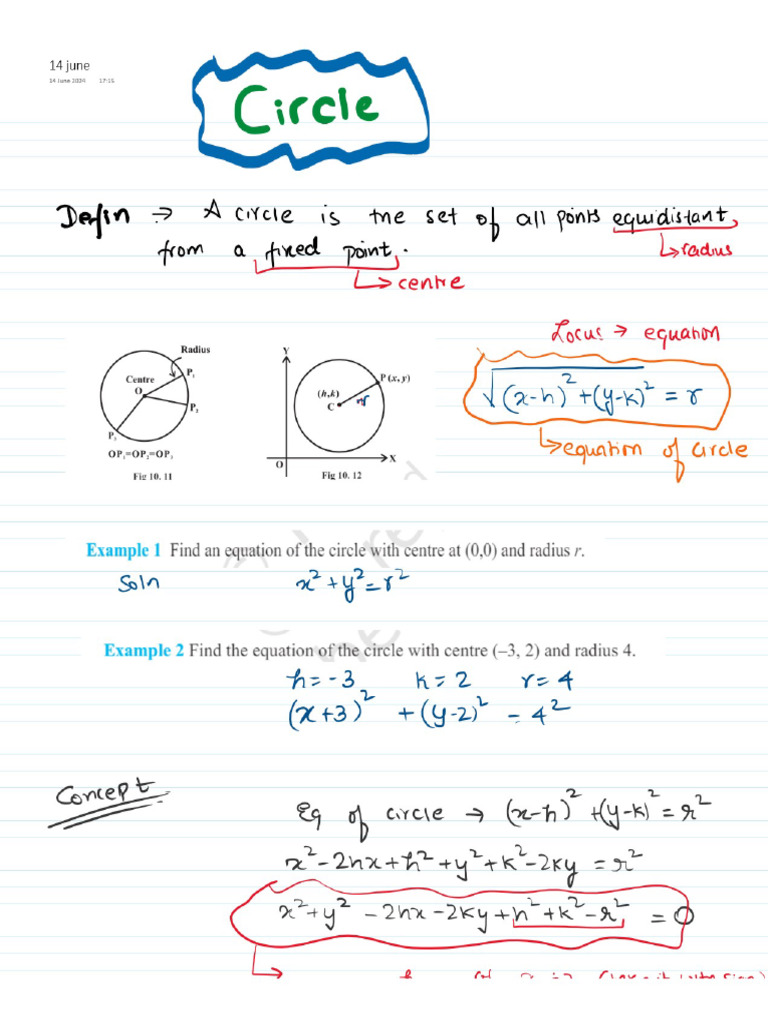 Circles Conic Section | PDF