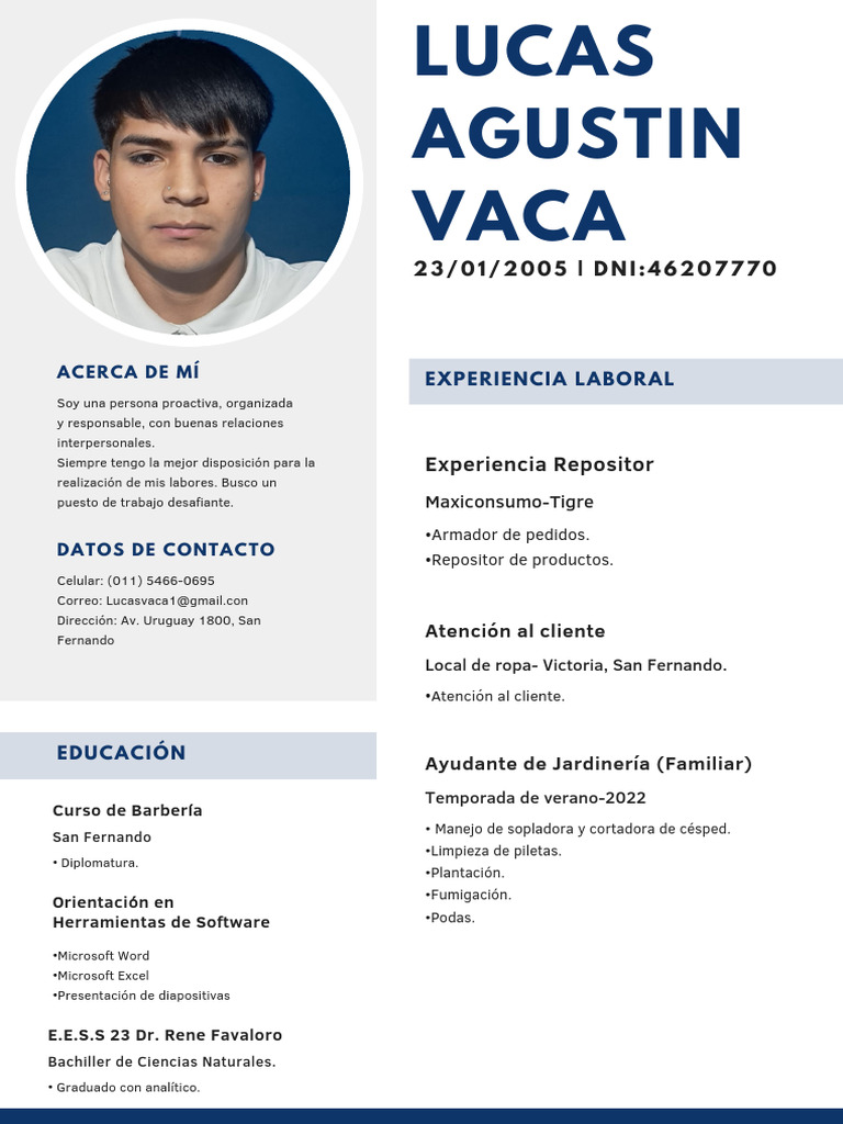 CV Lucas Vaca | PDF