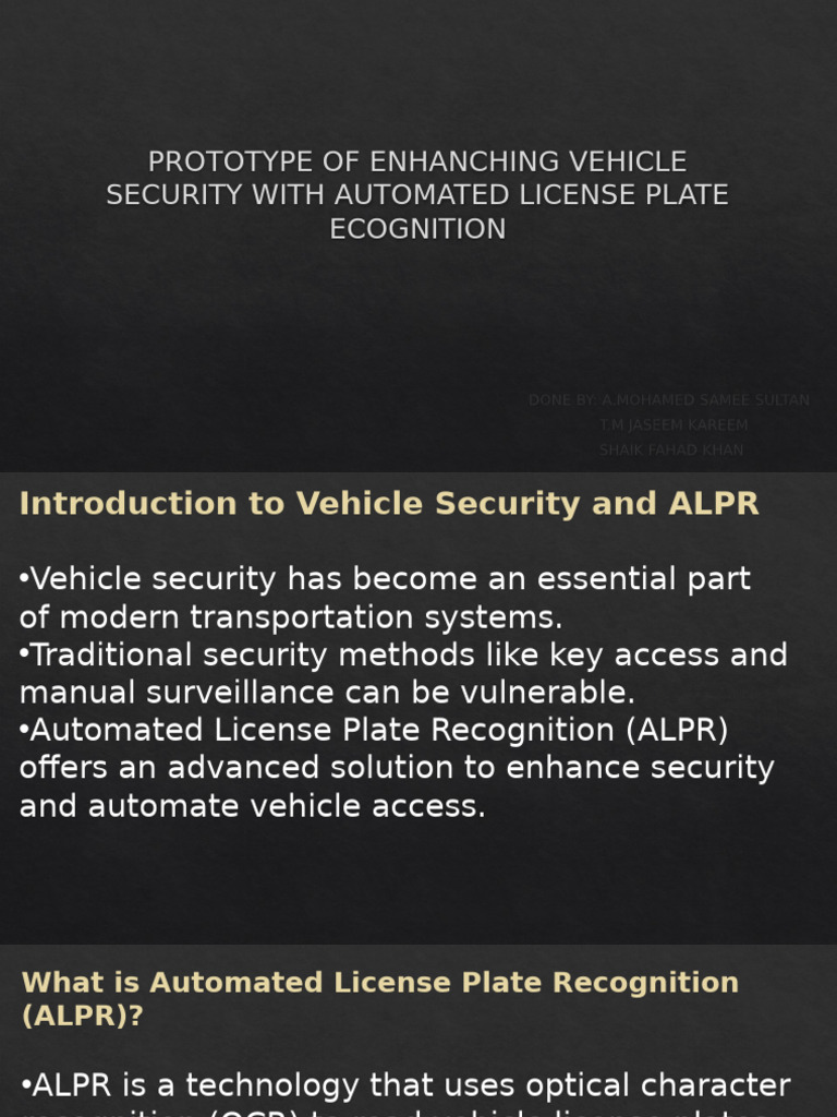 Prototype of Enhanching Vehicle Security With Automated License | PDF ...
