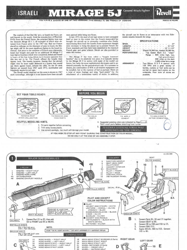 Mirage 5 J 1 - 32 Revell | PDF