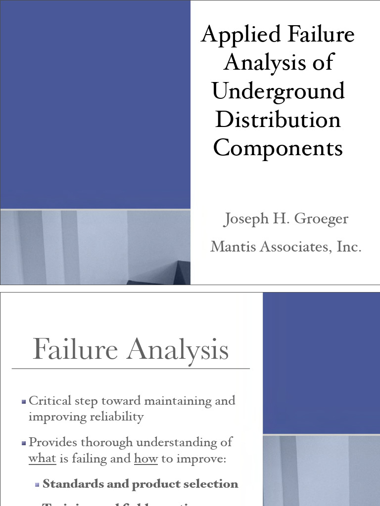 Applied Faillure Analysis of Underground Distribution Components | PDF ...