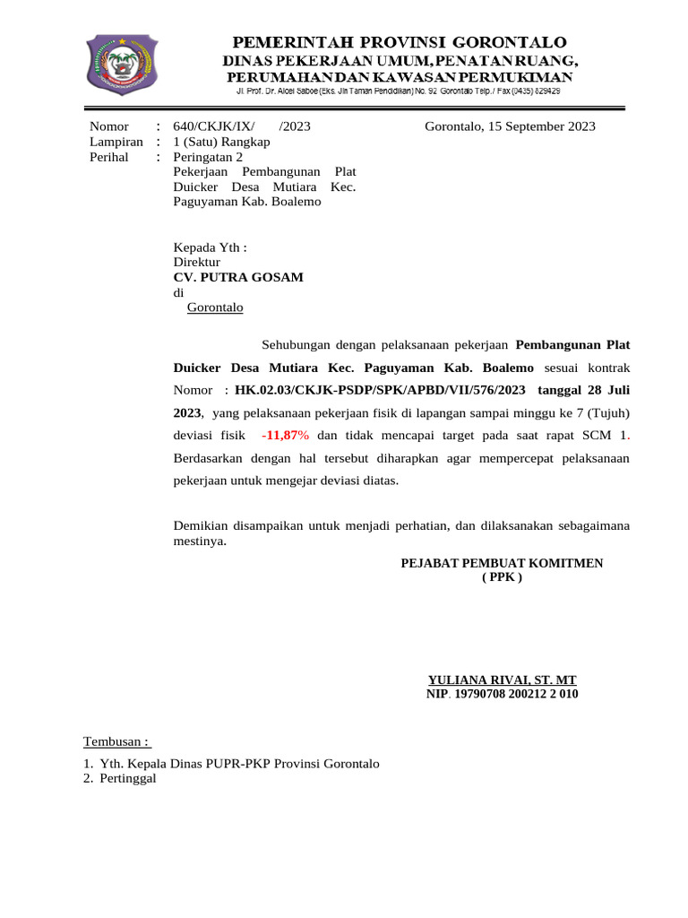 SURAT Peringatan 2 | PDF