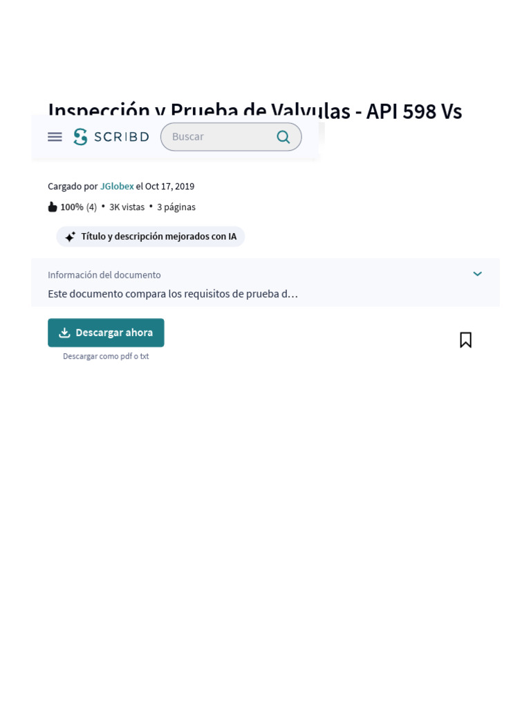 Inspección y Prueba de Valvulas - API 598 Vs API6D PDF - PDF ...