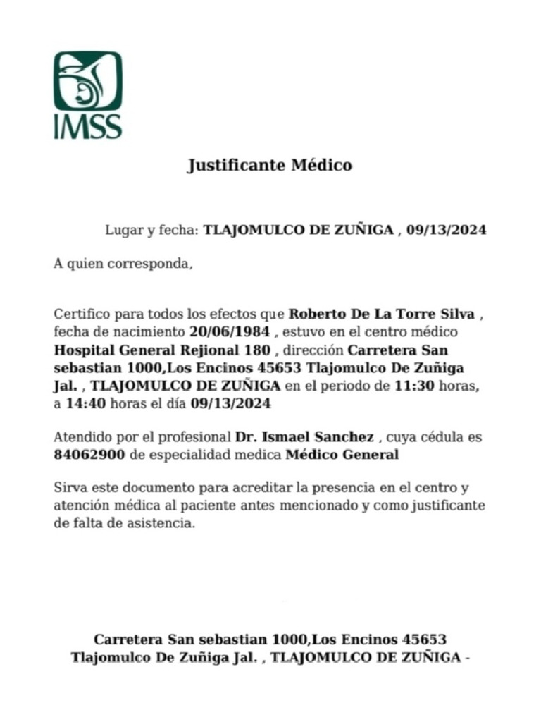 Justificante Médico Imss_edit_188563796882084 | PDF