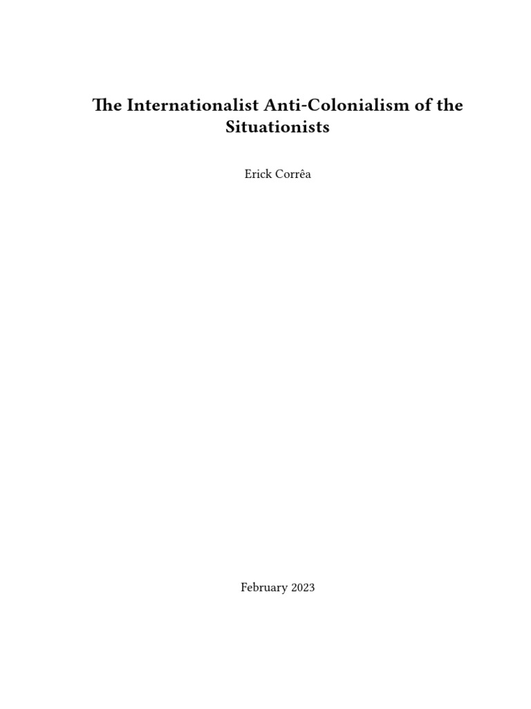 CORREA, Erick. The Internationalist Anti Colonialism of The ...