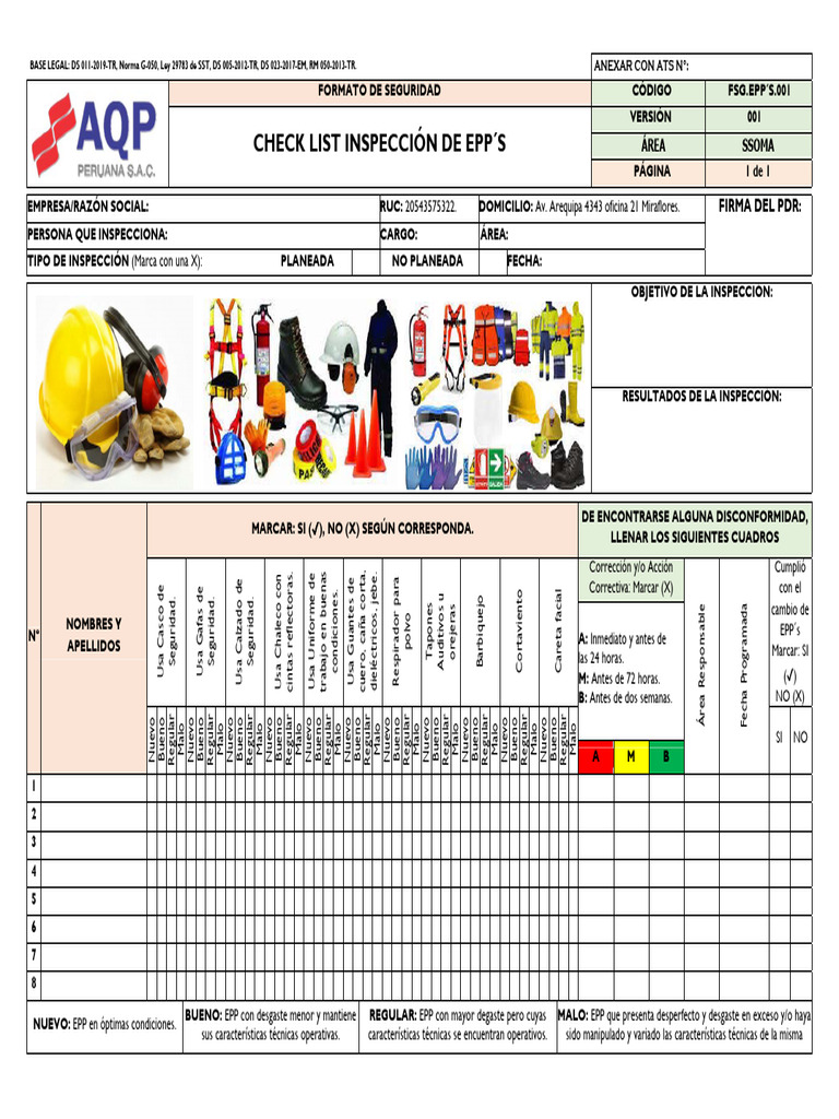 1 CHECK LIST EPP´S | PDF