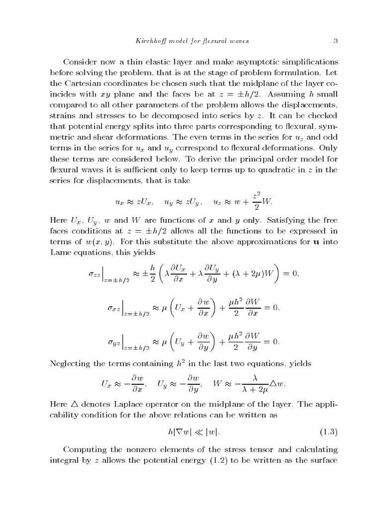 Kirchho Model For Exural Waves | PDF | Mechanical Engineering | Solid Mechanics