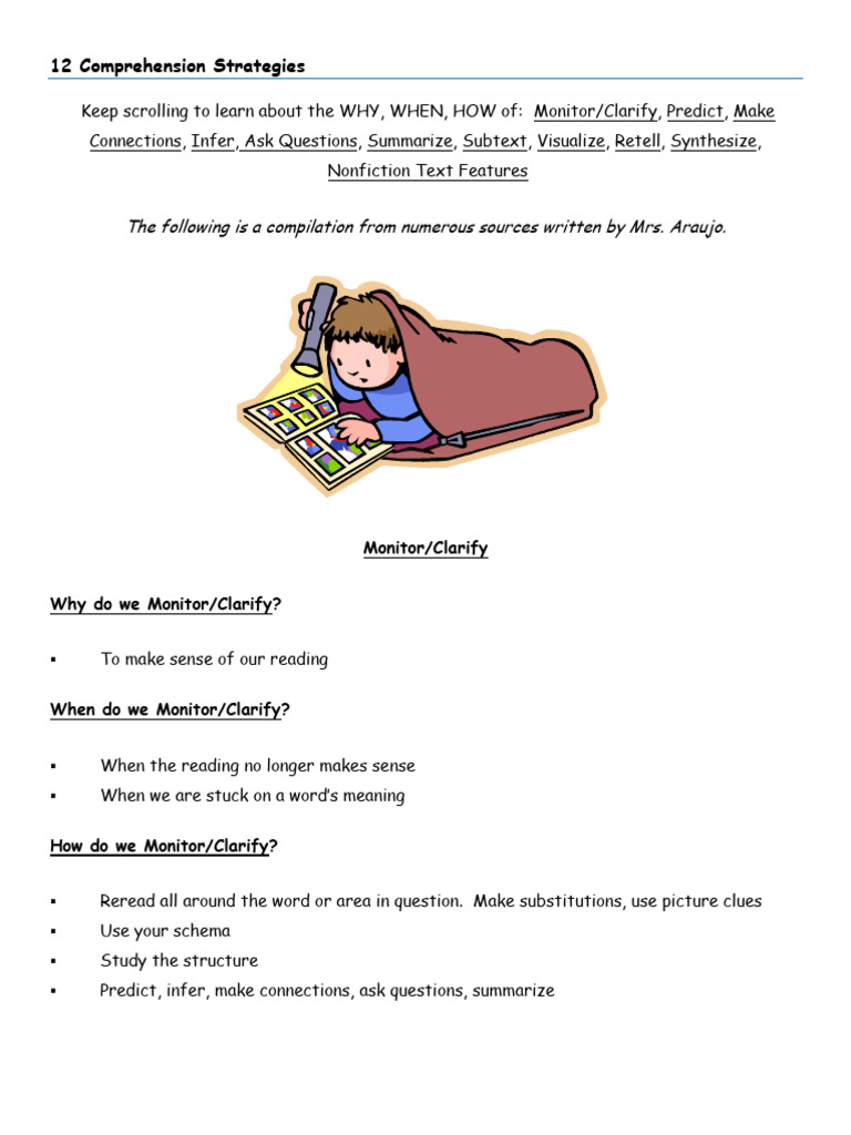 12_Comprehension_Strategies-1 | PDF | Reading Comprehension | Cognition