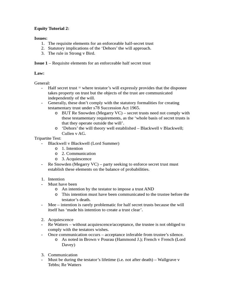 Understanding the Strong v Bird Rule | PDF | Inheritance | Civil Law ...