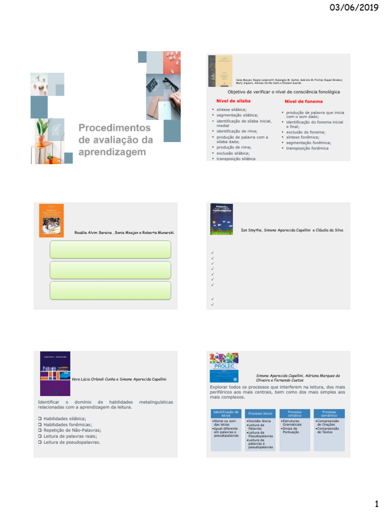 aula 11 e 12 - procedimentos avaliativos e interventivo em leitura e escrita 2 | PDF | Sílaba ...