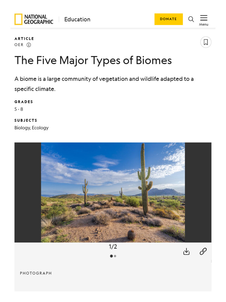 The Five Major Types of Biomes | PDF | Forests | Temperate Climate