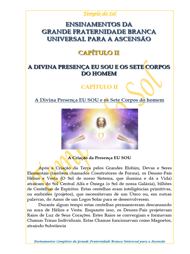 CAPÍTULO II - A Divina presença EU SOU e os Sete Corpos do Homem | PDF ...