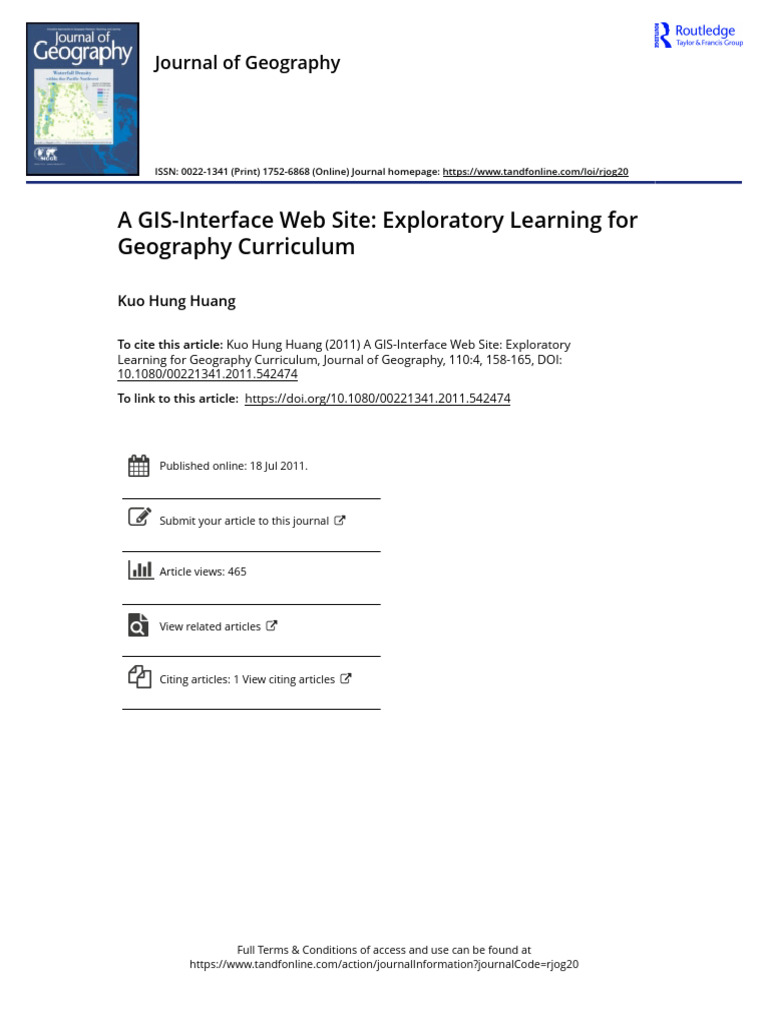 A GIS Interface Web Site Exploratory Learning For Geography Curriculum | PDF | Learning ...