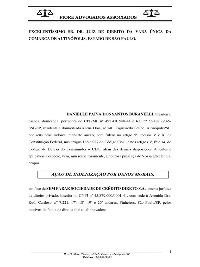 1000453-12.2024.8.26.0042 | PDF | Indenização | Proteção ao consumidor