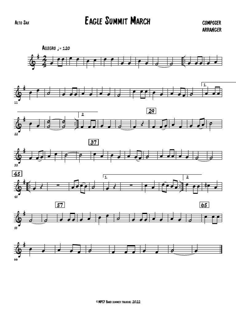 Eagle Summit March Alto Sax | PDF