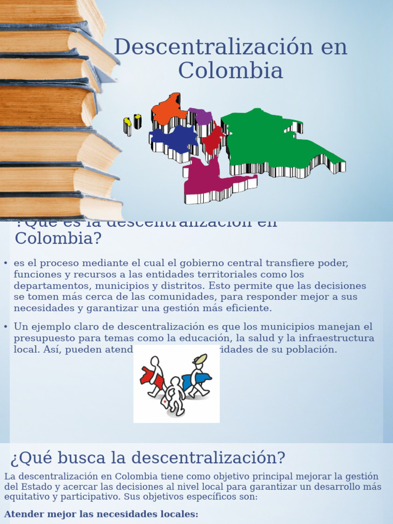 Descentralización en Colombia Exposición | PDF | Colombia | Descentralización