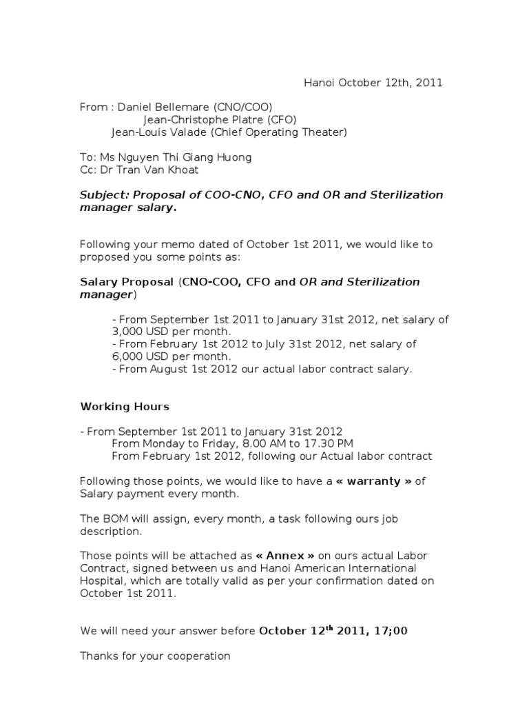 New Salary Proposal | PDF