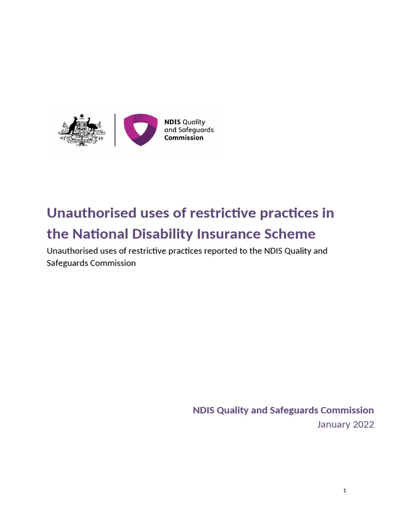 Ndis Restrictive Practices | PDF | Disability | Clinical Medicine