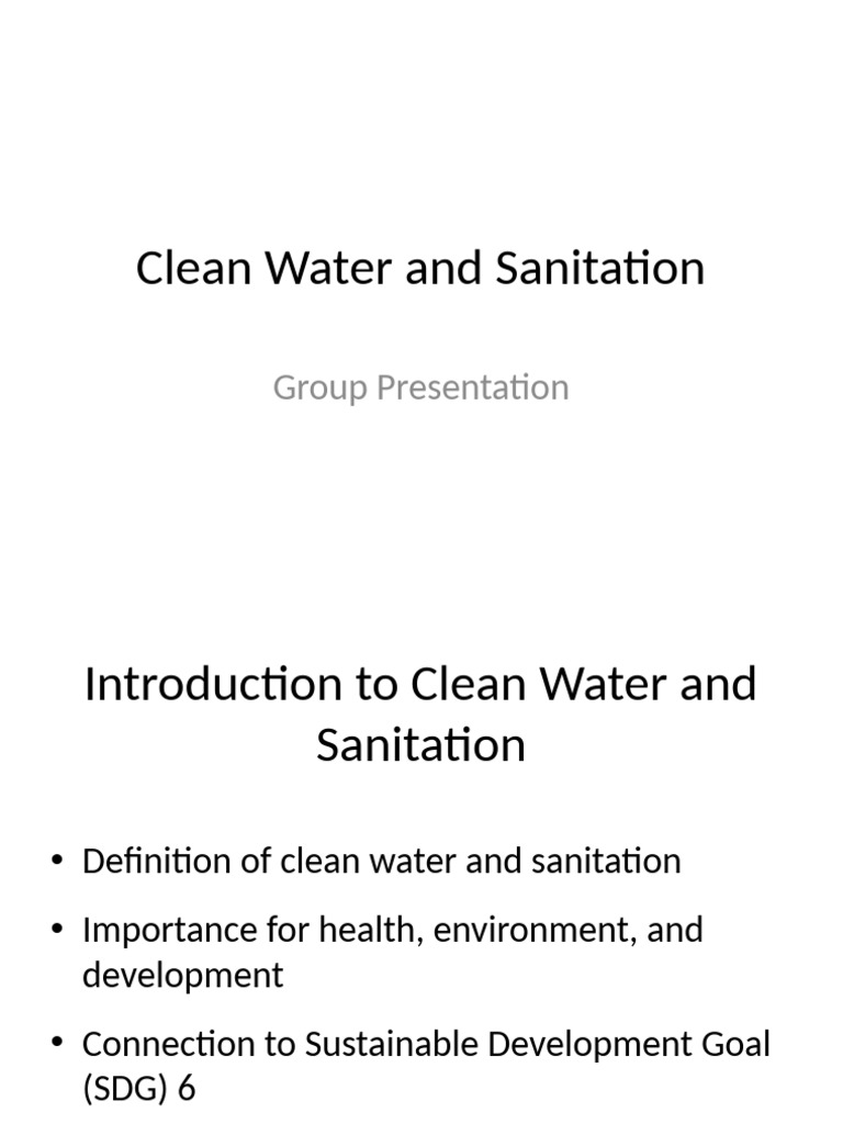 Clean Water and Sanitation Presentation | PDF