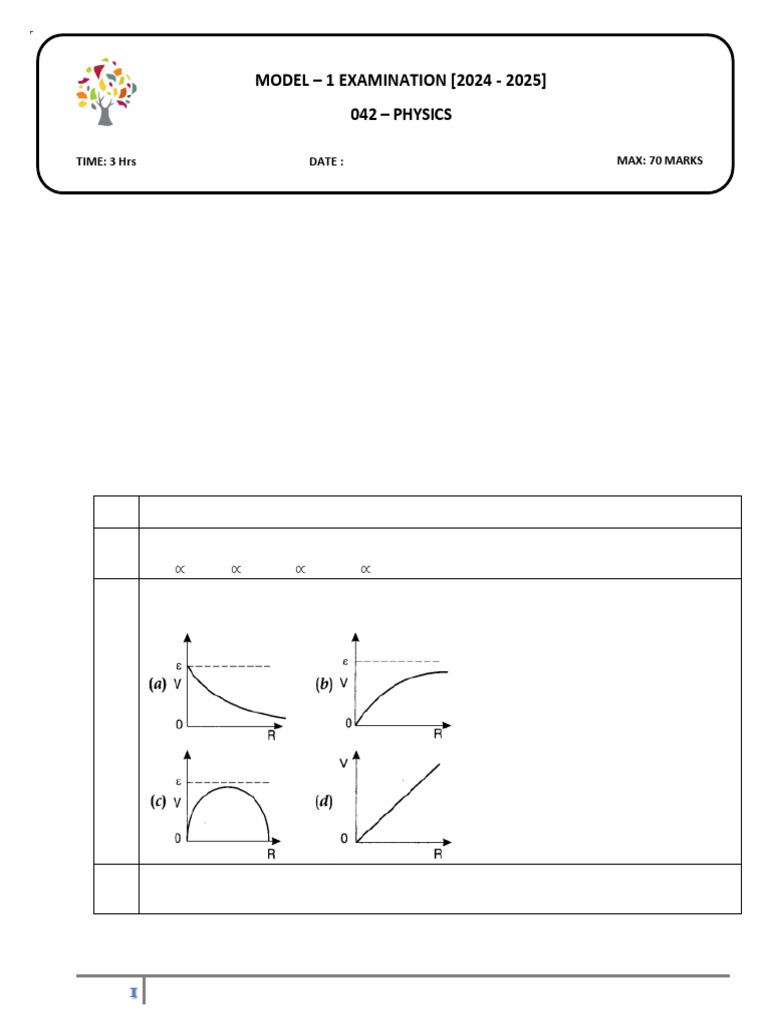 Class 12 Physics QP 2024-2025 | PDF | Photoelectric Effect | Capacitor