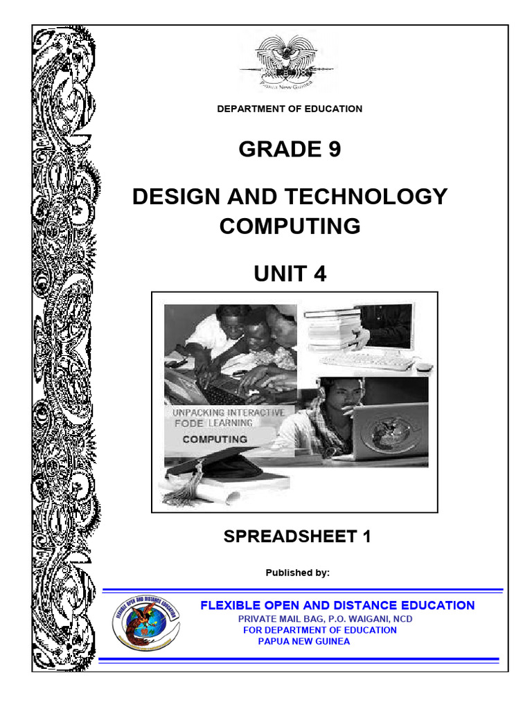 Grade9 Design Technology Unit 4 | PDF | Microsoft Excel | Spreadsheet