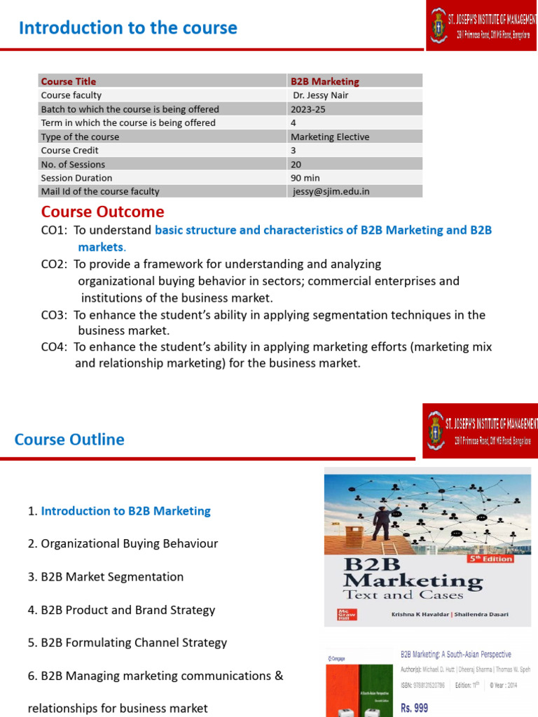 B2BMarketing Unit1 Introduction | PDF | Marketing | Sales