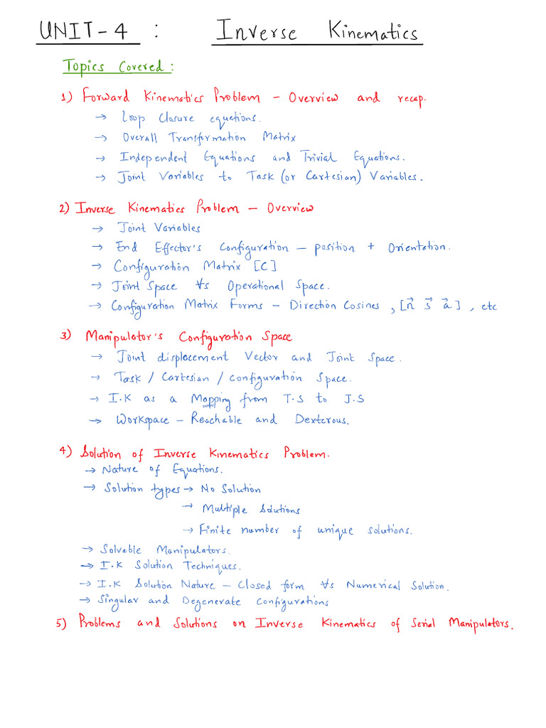 Robotics 101 UNIT 4 | PDF | Applied Mathematics | Electromechanical Engineering