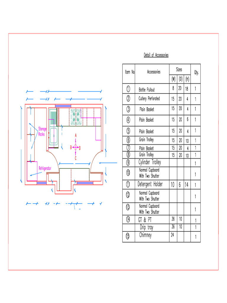 Modular Kitchen Drawings | PDF