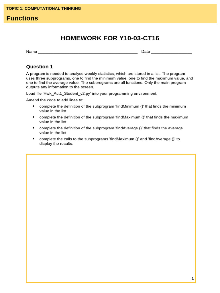 Hossam Abdelaziz - Y10 - 03 - CT16 - Homework - v2 | PDF | Parameter (Computer Programming ...