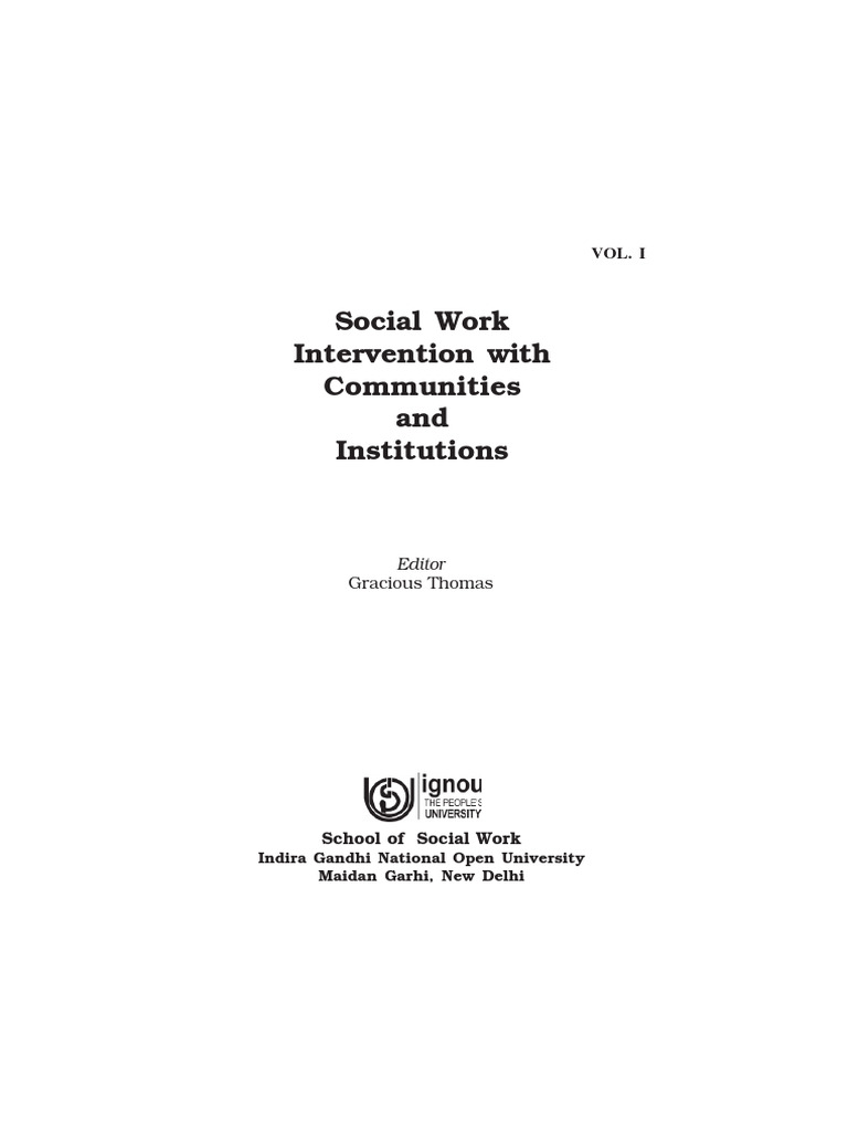 BSWE-003 Volume-I | PDF | Social Work | Community
