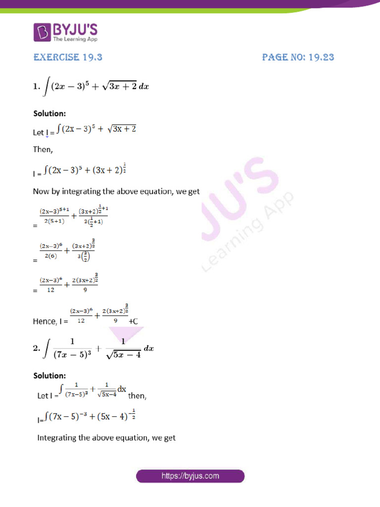 RD Sharma Class 12 Maths Solutions Chapter 19 Indefinite Integrals Exercise 19.3 | PDF